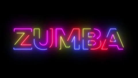 Zumba colored text. Laser vintage effect... | Stock Video | Pond5